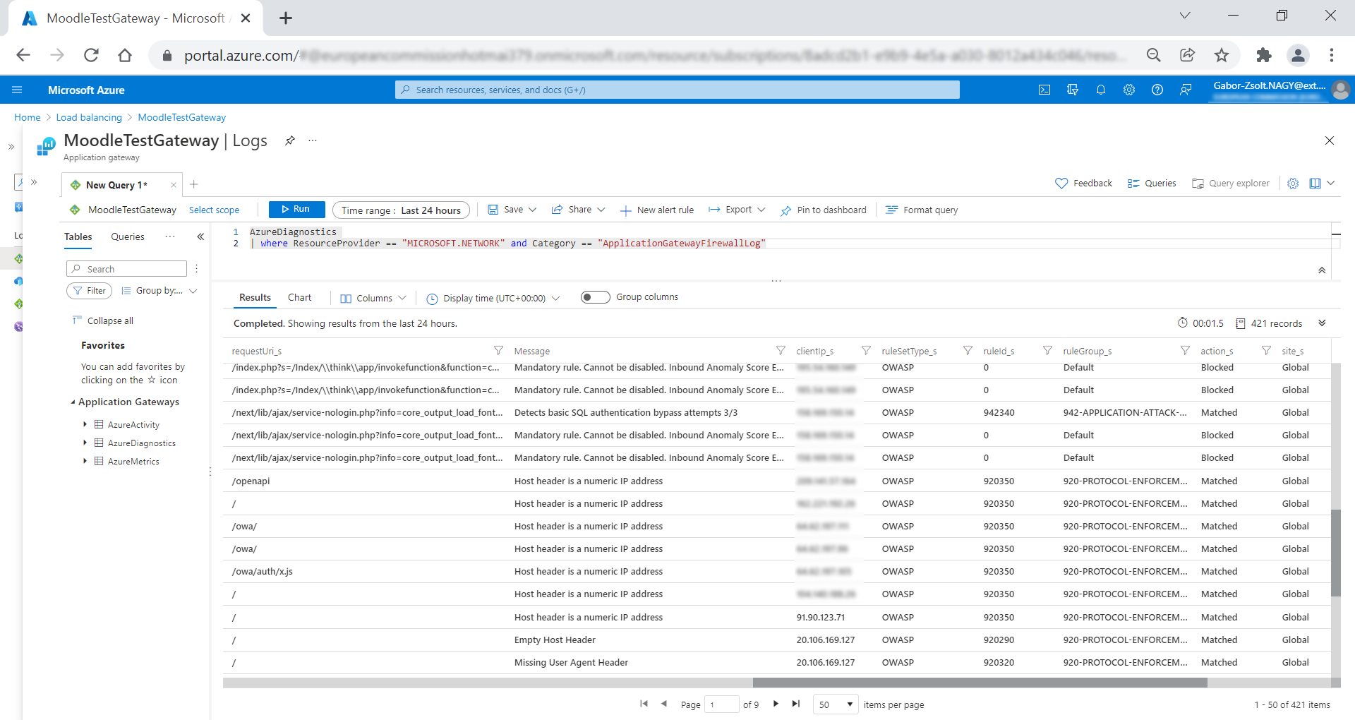 Microsoft Azure Web Application Firewall (WAF) blocks some Moodle calls ... Microsoft Azure Web Application Firewall (WAF) blocks some Moodle calls ...
