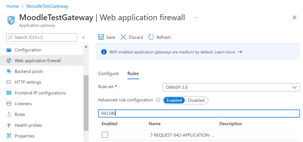 Microsoft Azure Web Application Firewall (WAF) blocks some Moodle calls – EduRoll IT Blog